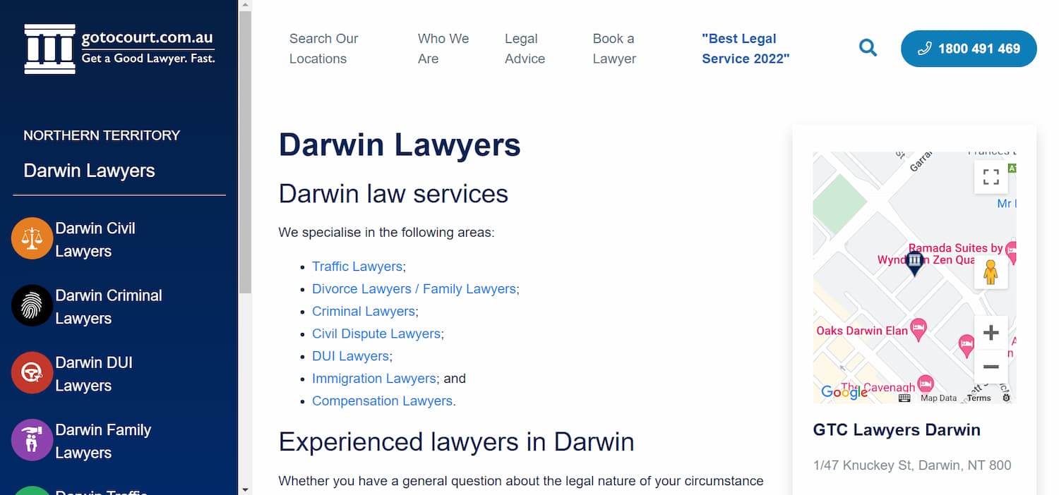 Top 10 No Win No Fee Lawyers in Darwin